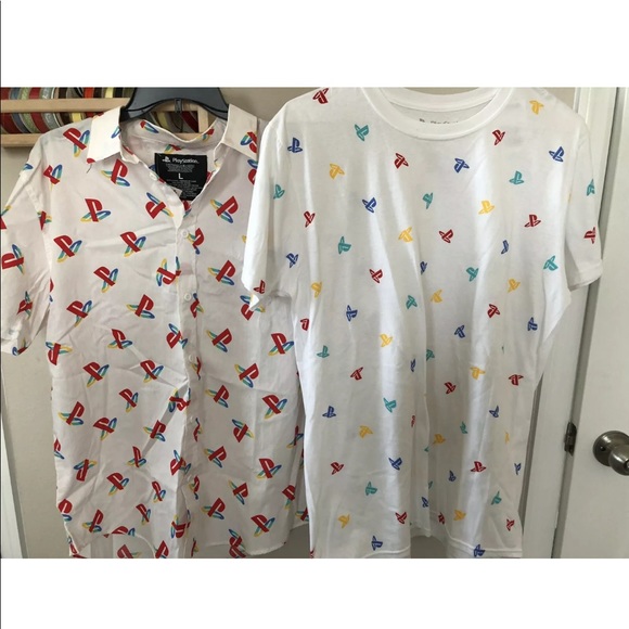 Sony | Shirts | Mens Playstation Ps Logo White Short Sleeve Shirt ...